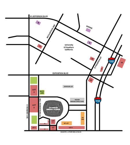 Los Angeles Memorial Coliseum Parking Lots Tickets - Los Angeles ...